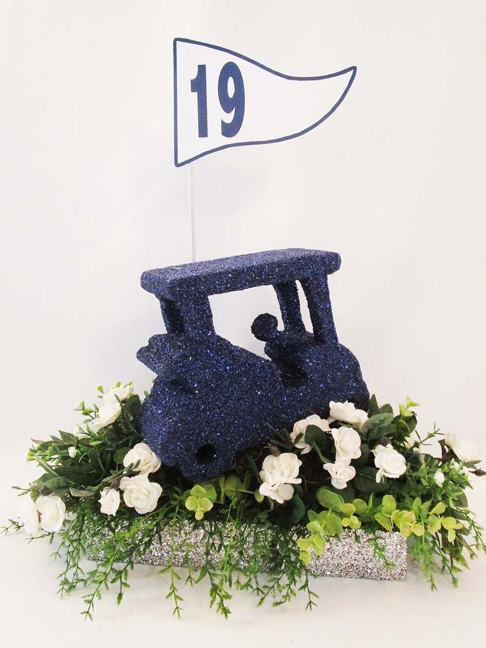 Navy Golf Cart Table Centerpiece – Designs by Ginny