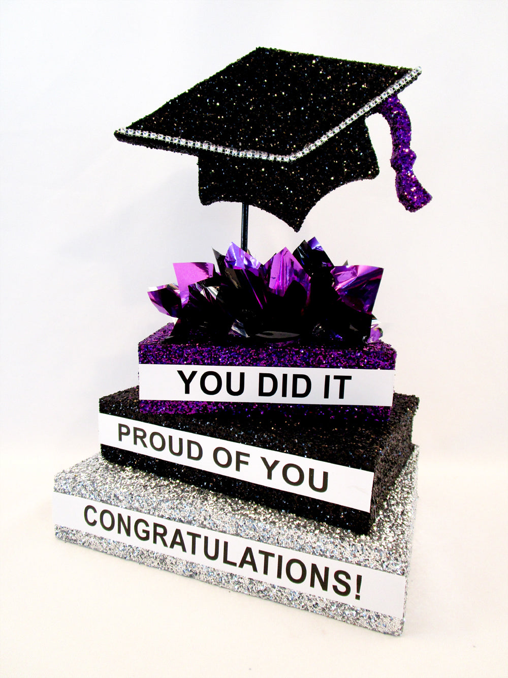 Stack of Books & Grad Cap Centerpiece – Designs by Ginny