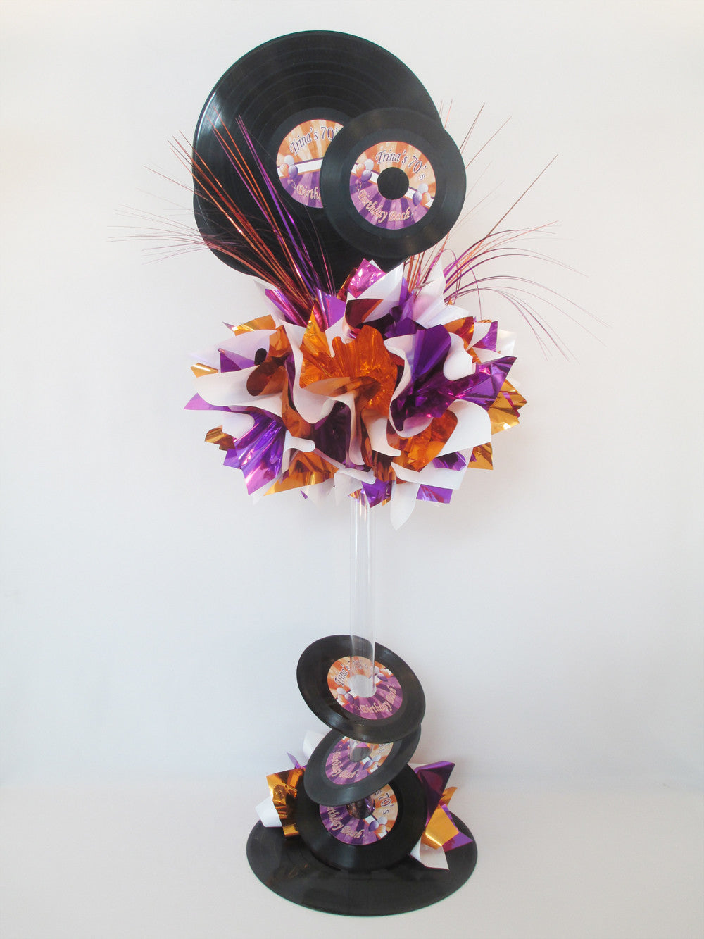 Motown, RocknRoll, Musical Tall 2 tier Real Records Table Centerpiece ...