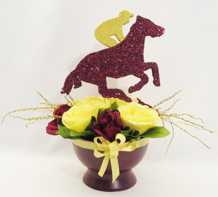 Silk Roses Kentucky Derby or Horse Themed Centerpiece – Designs by Ginny