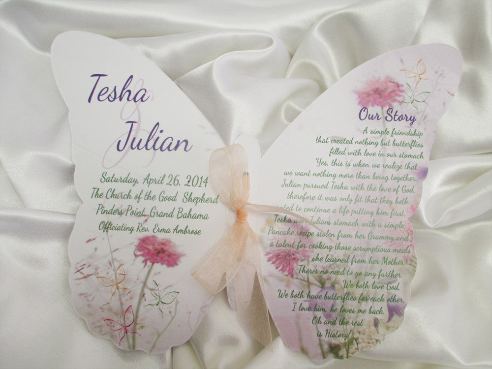 Floral Butterfly Wedding Program Sample – Designs by Ginny