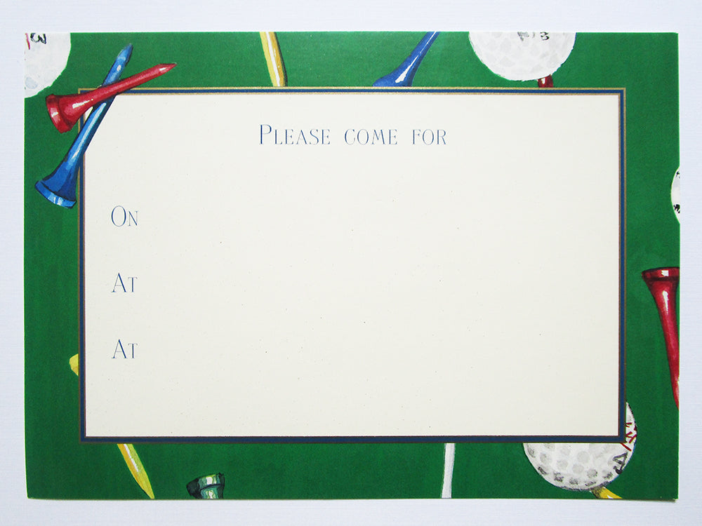 Golf Ball and Tees Border fill-In Invite (clearance) – Designs by Ginny