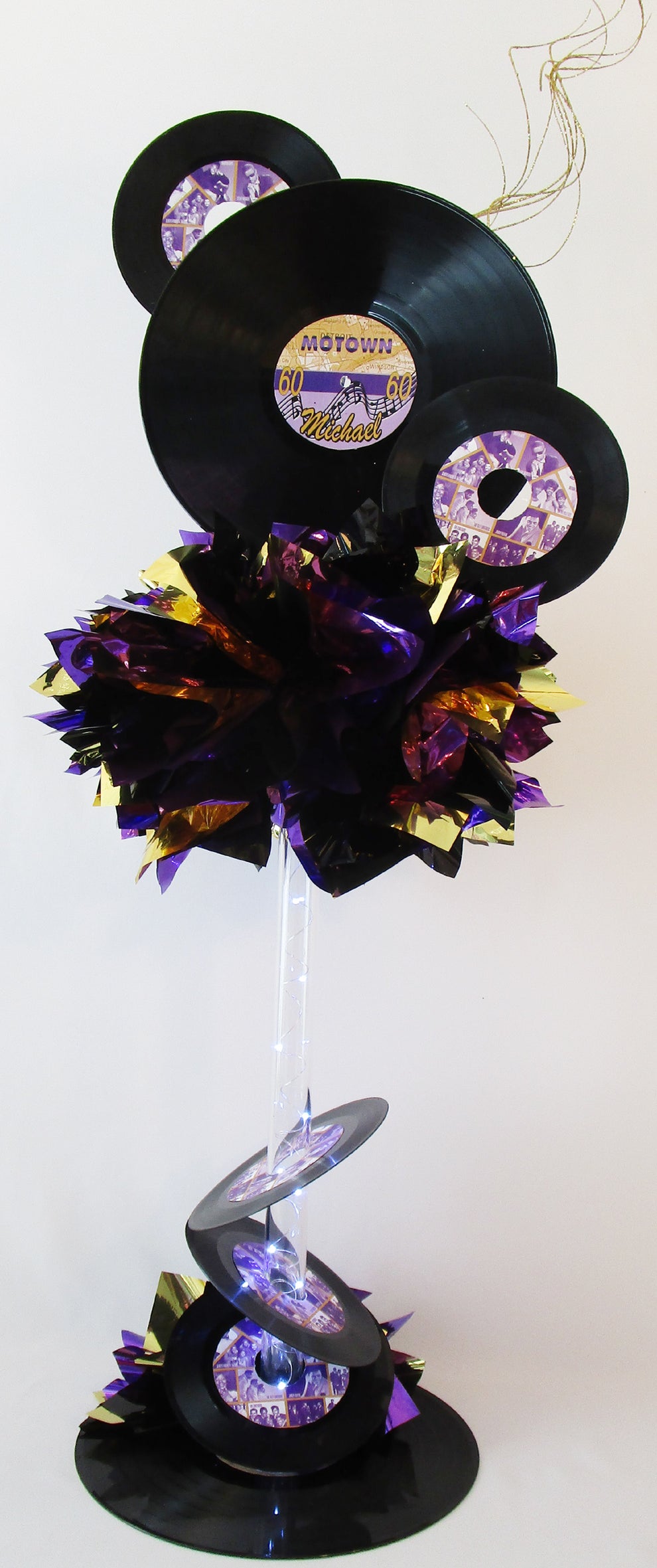 Motown, RocknRoll, Musical Tall 2 tier Real Records Table Centerpiece ...